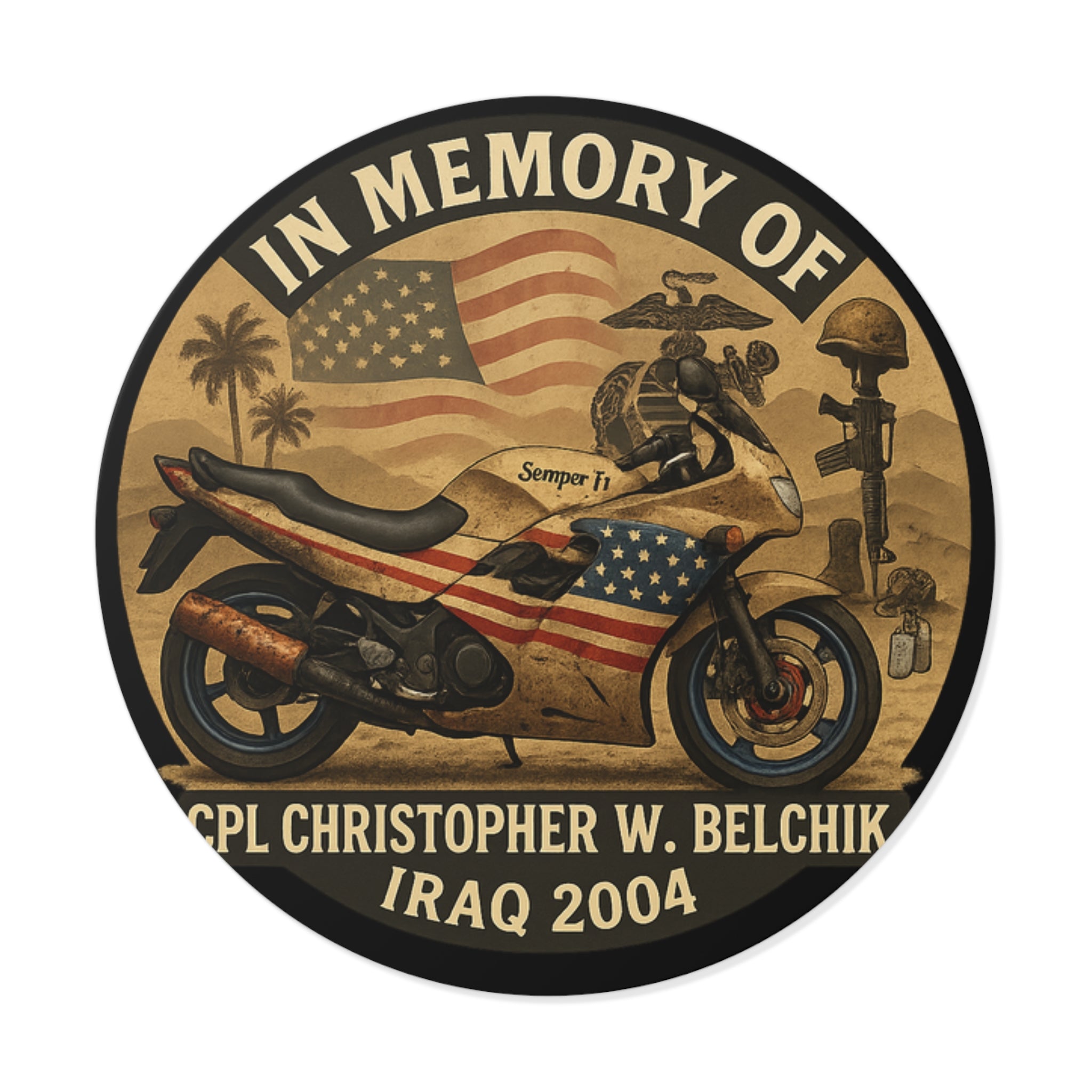 Memorial Motorcycle Vinyl Stickers, Patriotic Remembrance Decals, Vete ...